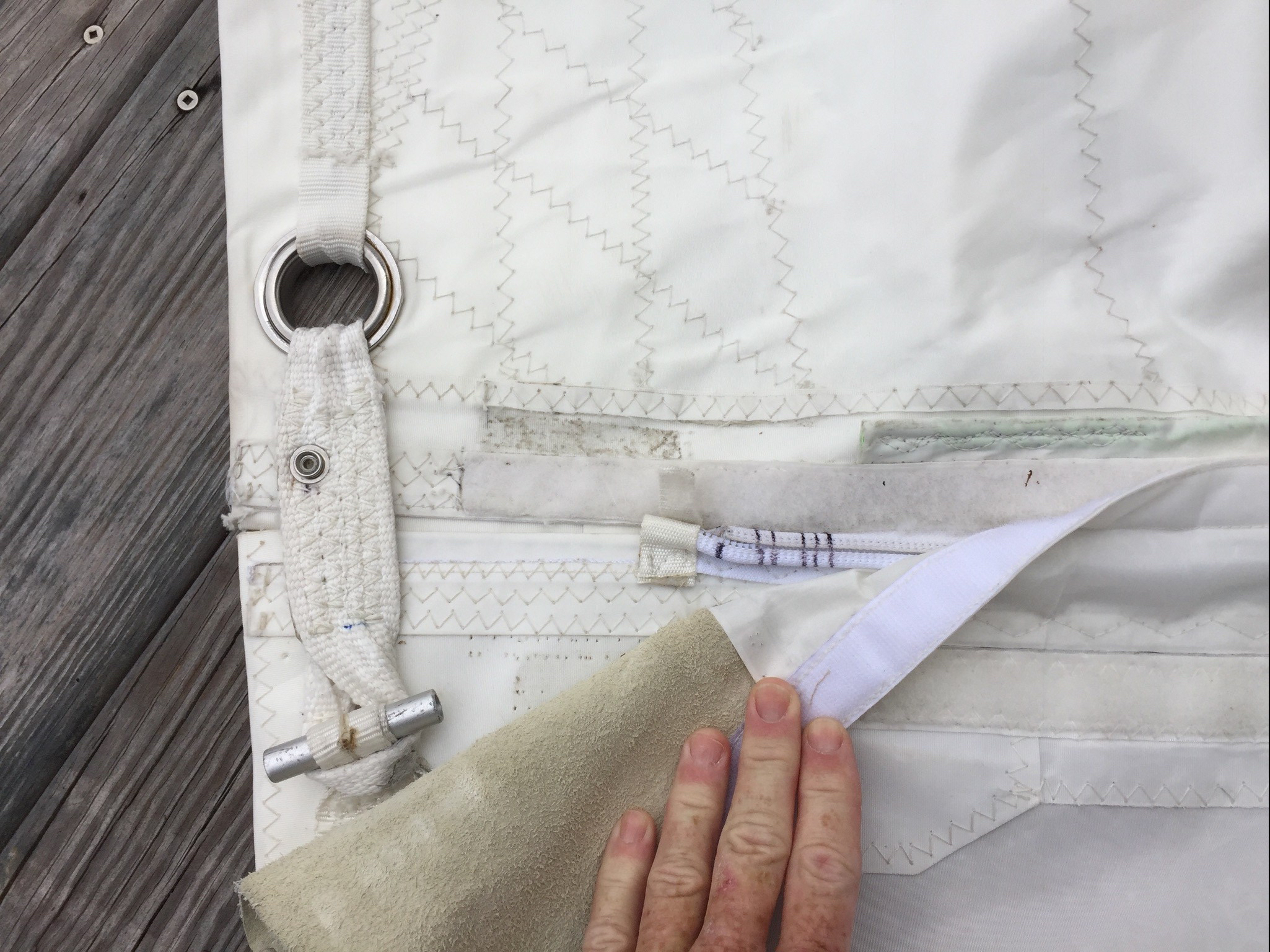 A Reefing Jib With A Zippered Bonnet | Far Reach Voyages